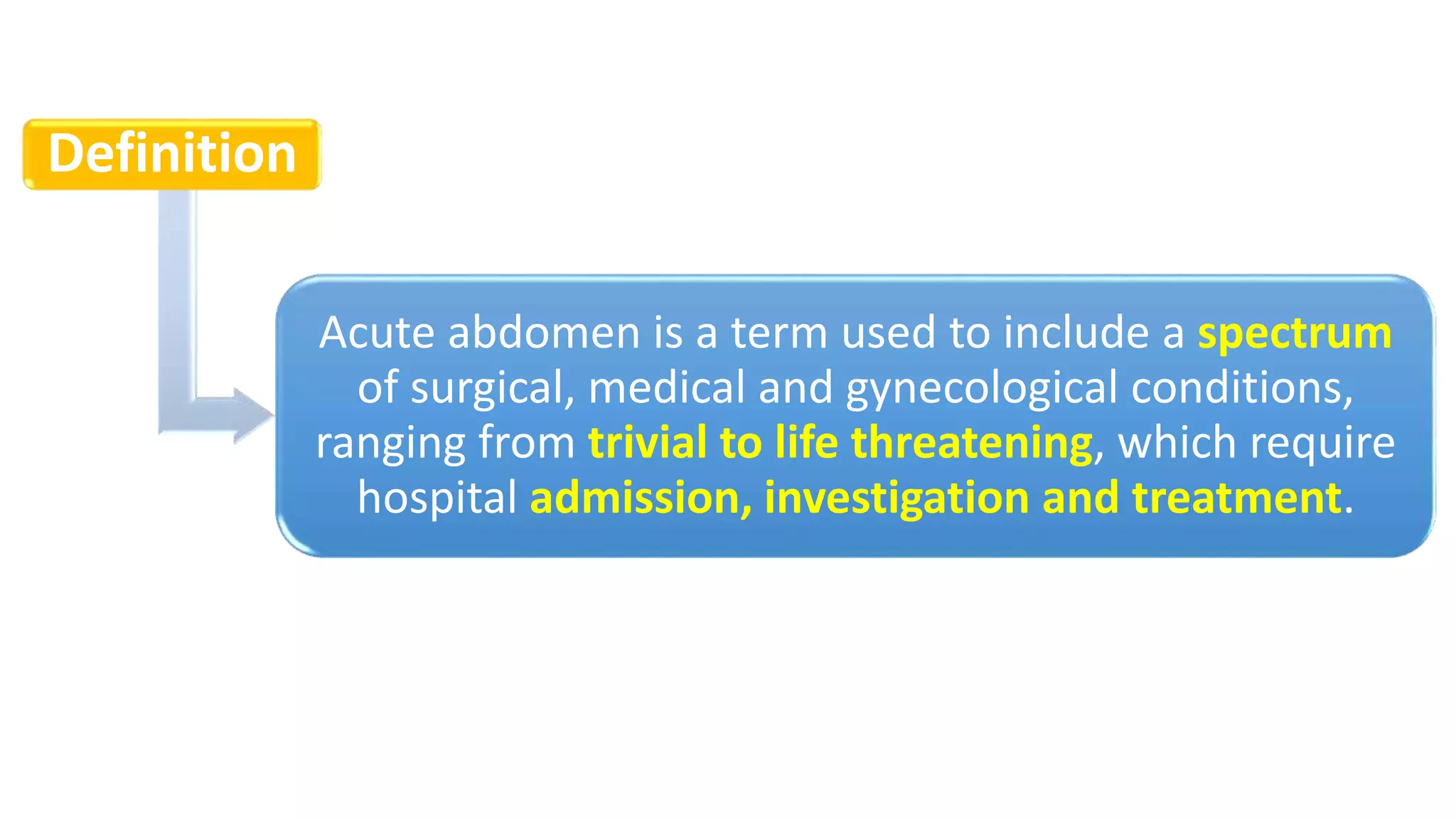 Approach to Acute Abdominal Pain (in emergency ward) | PPTX