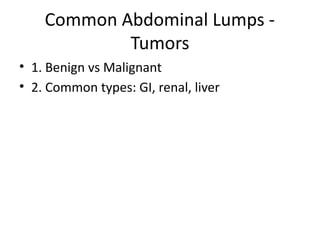 Approach to Abdominal Lump Examination in Patient | PPT