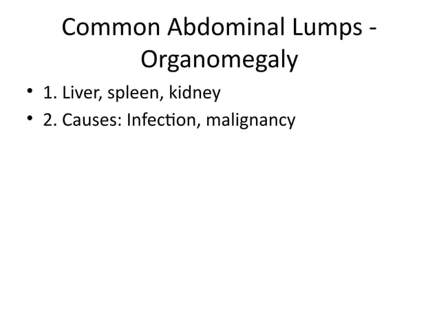 Approach to Abdominal Lump Examination in Patient | PPT