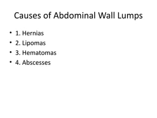 Approach to Abdominal Lump Examination in Patient | PPT