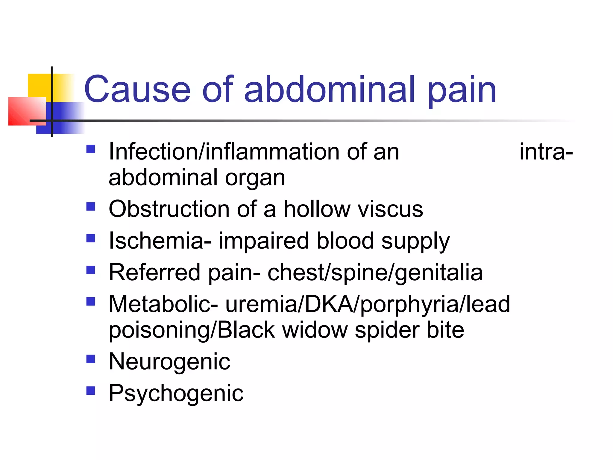 Approach to abdominal pain | PPT