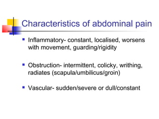 Approach to abdominal pain | PPT