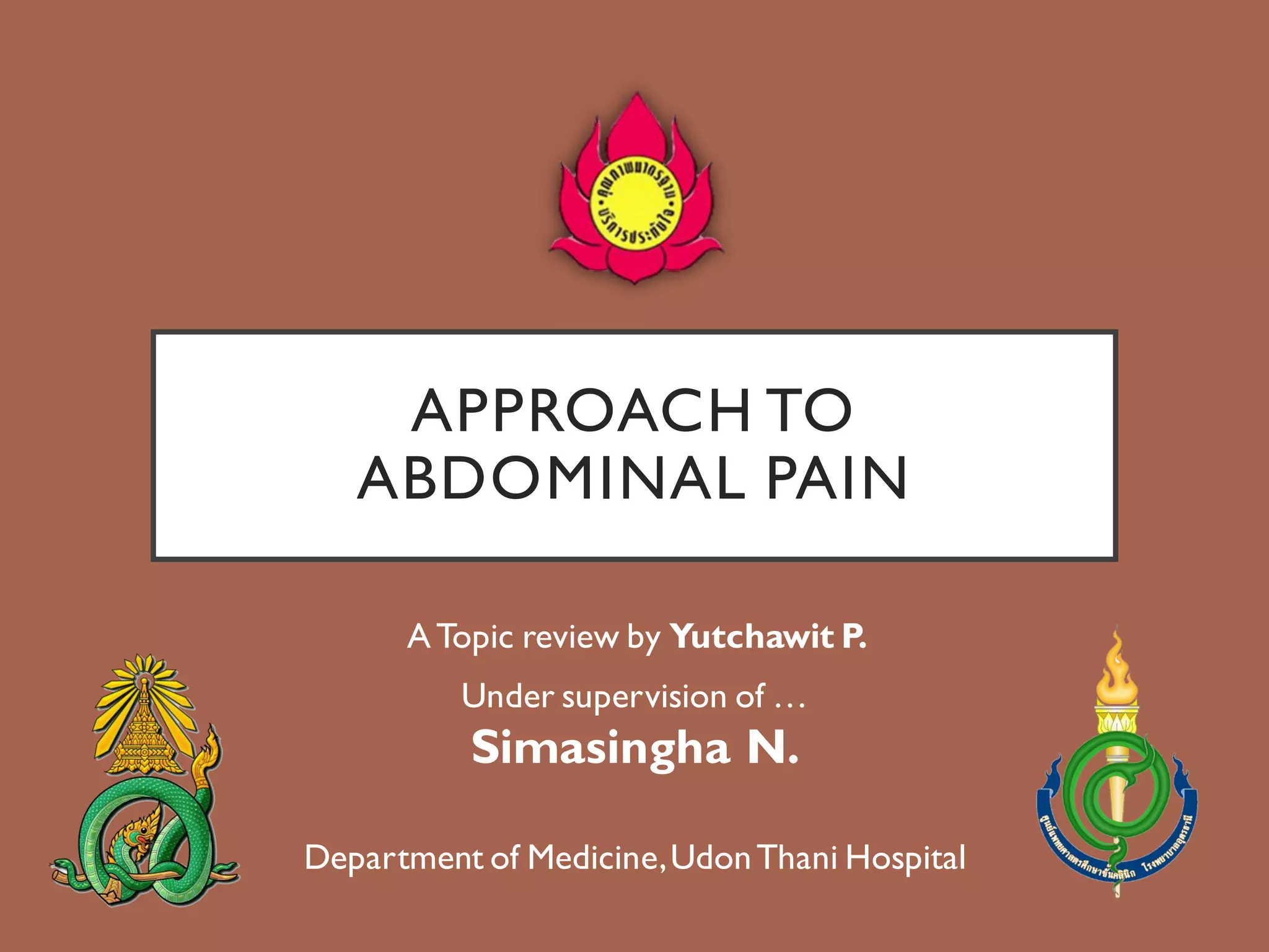 Approach to abdominal pain | PDF