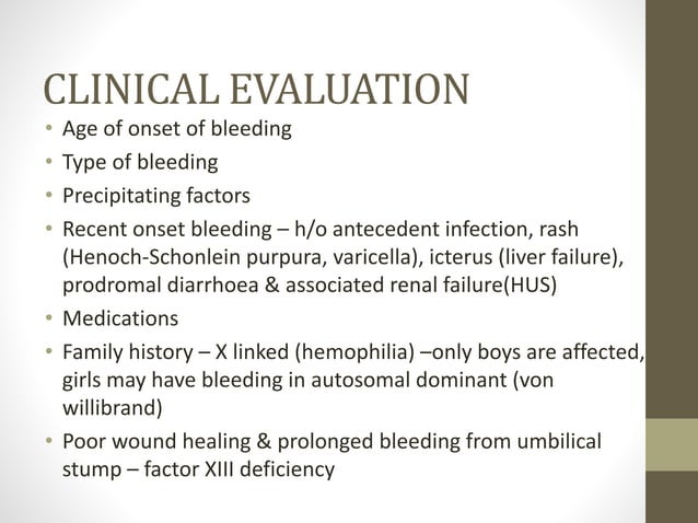 Approach to a bleeding child | PPTX | Blood Disorders | Diseases and ...