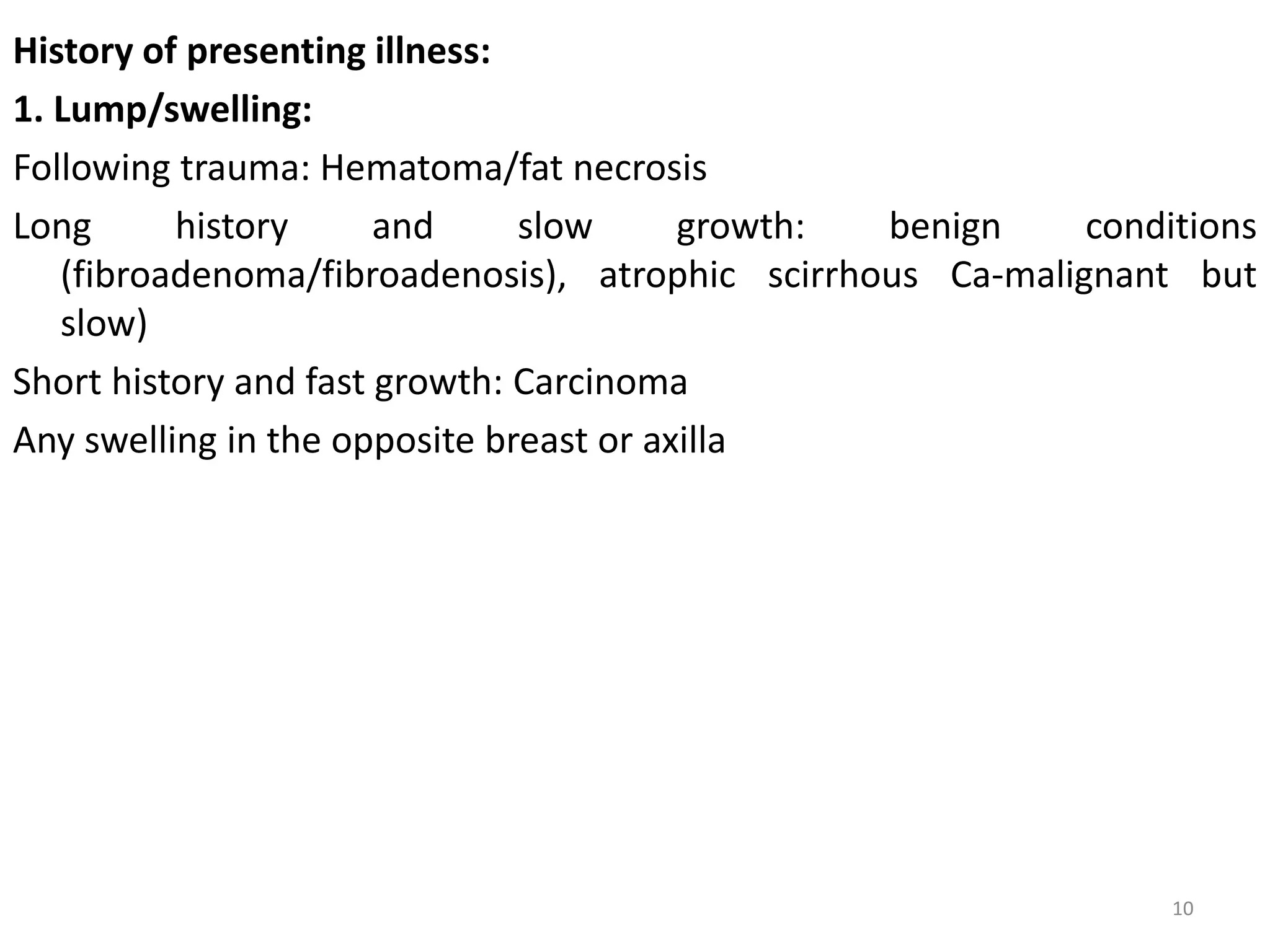 Approach to a breast lump (hari sedai; MMC, IOM) | PPTX