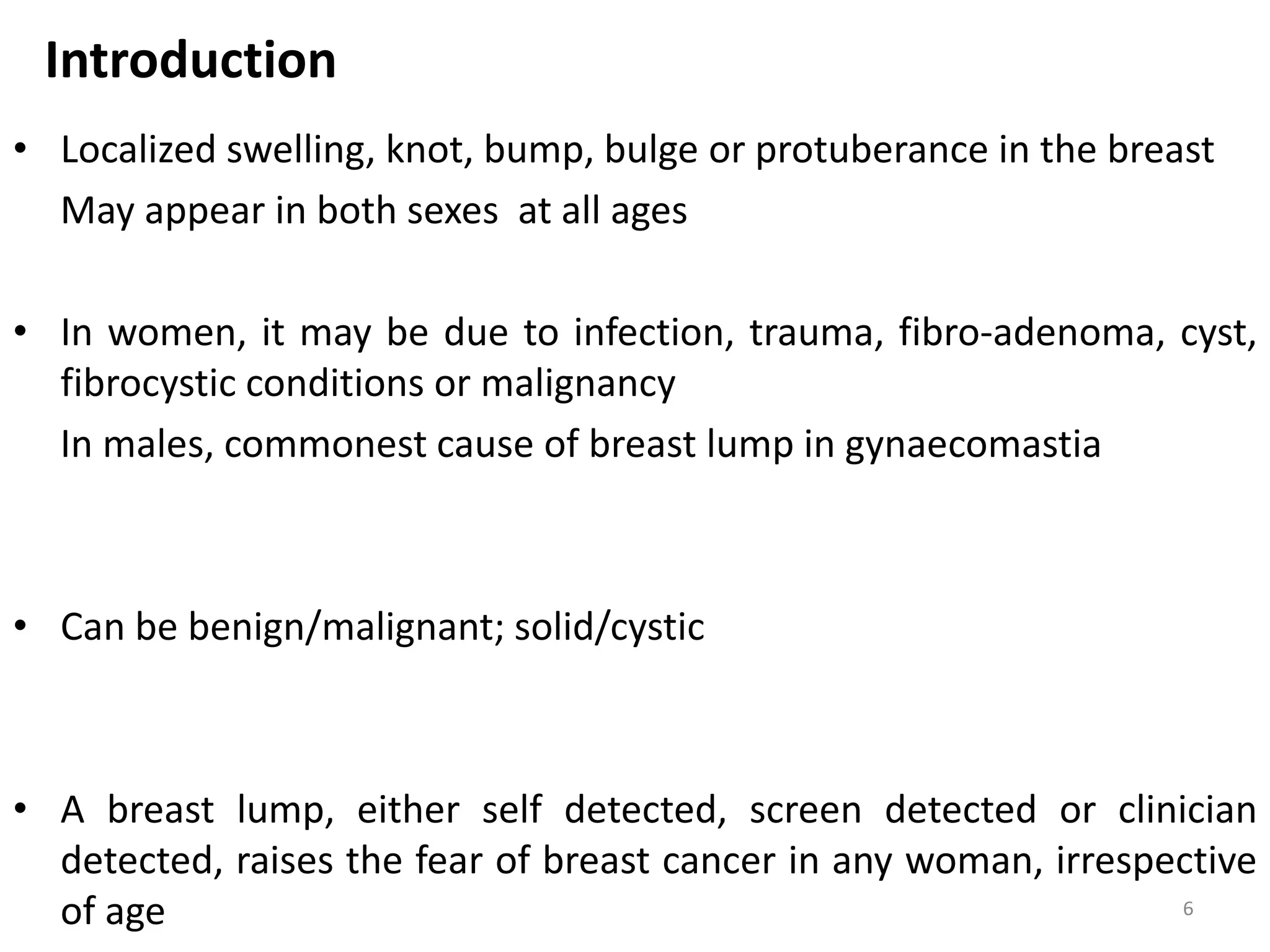 Approach to a breast lump (hari sedai; MMC, IOM) | PPTX
