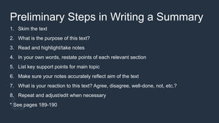 Approach to academic writing and summary writing | PPTX