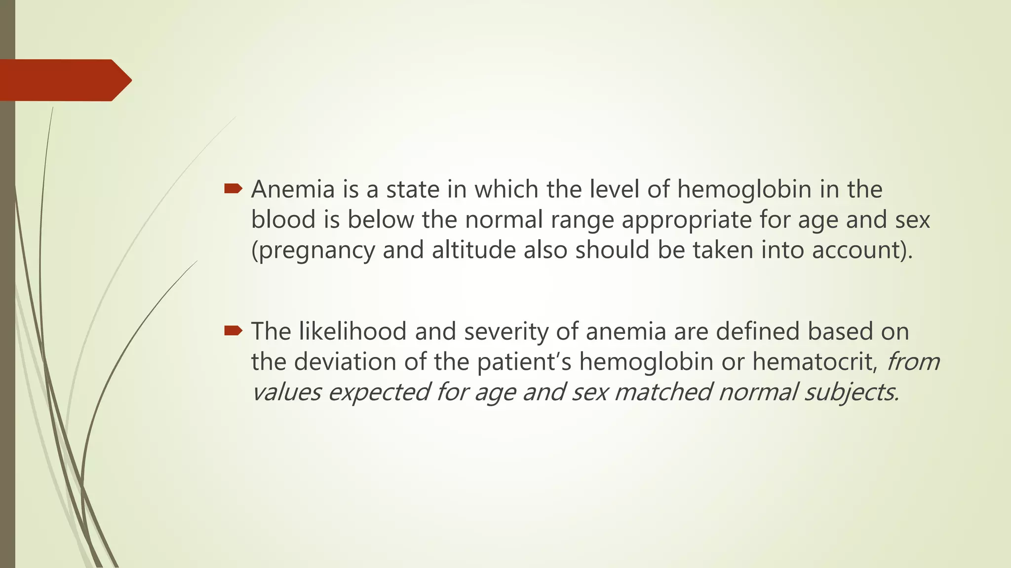 Approach to a case of anemia | PPTX