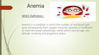 Approach to a case of anemia | PPTX