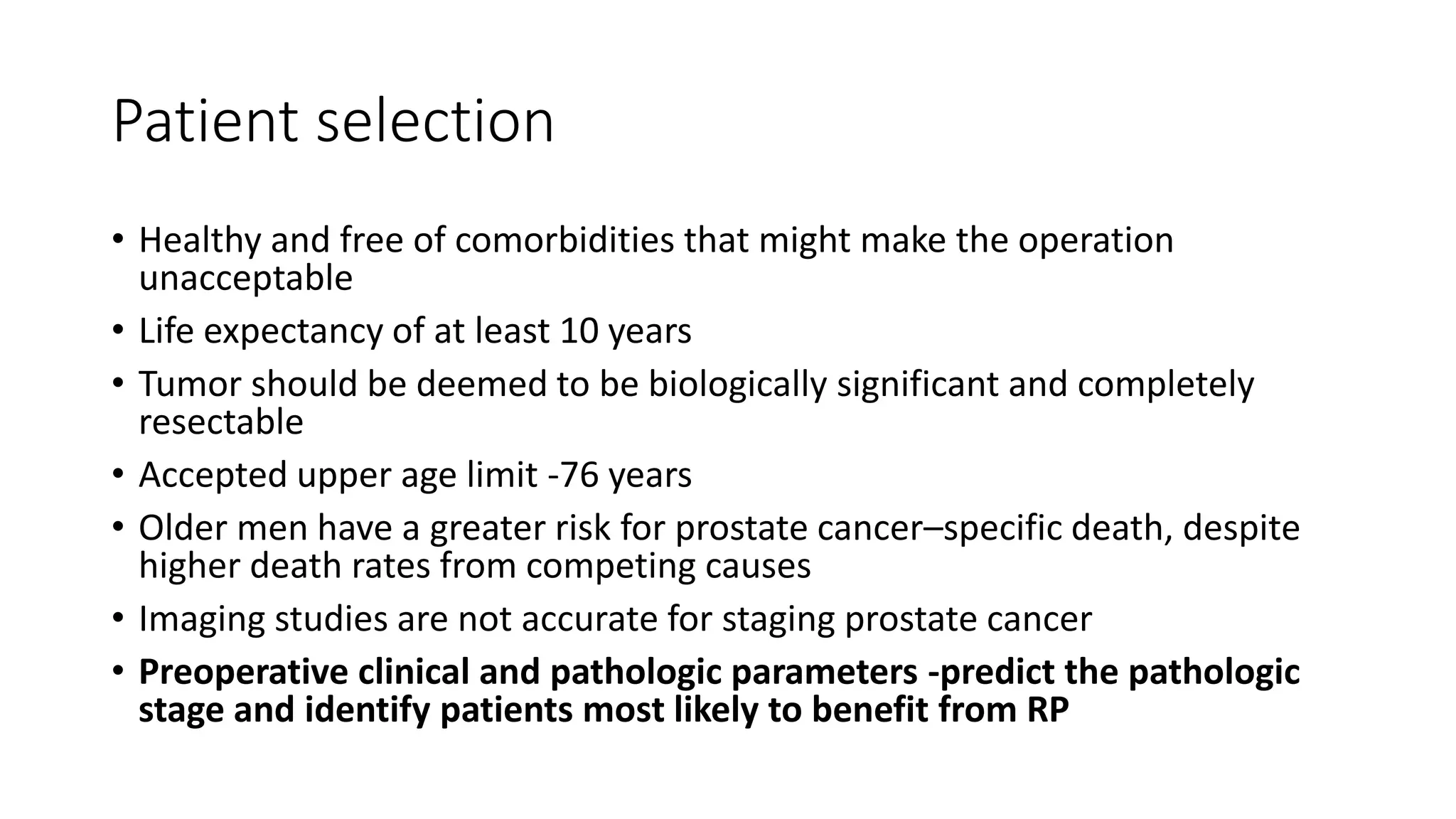 Approach to a case of localized prostate cancer | PPTX