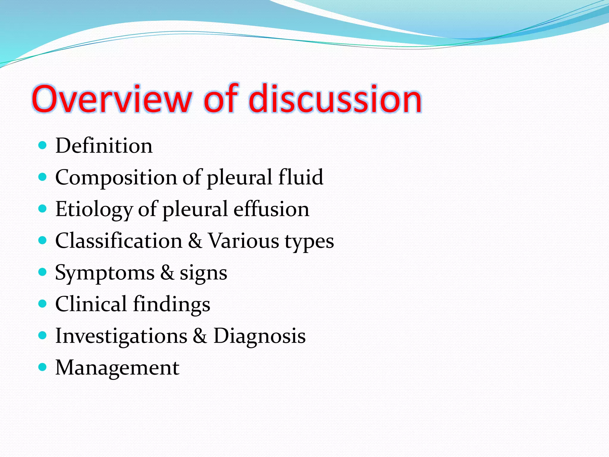 Approach to a case of pleural effusion | PPTX