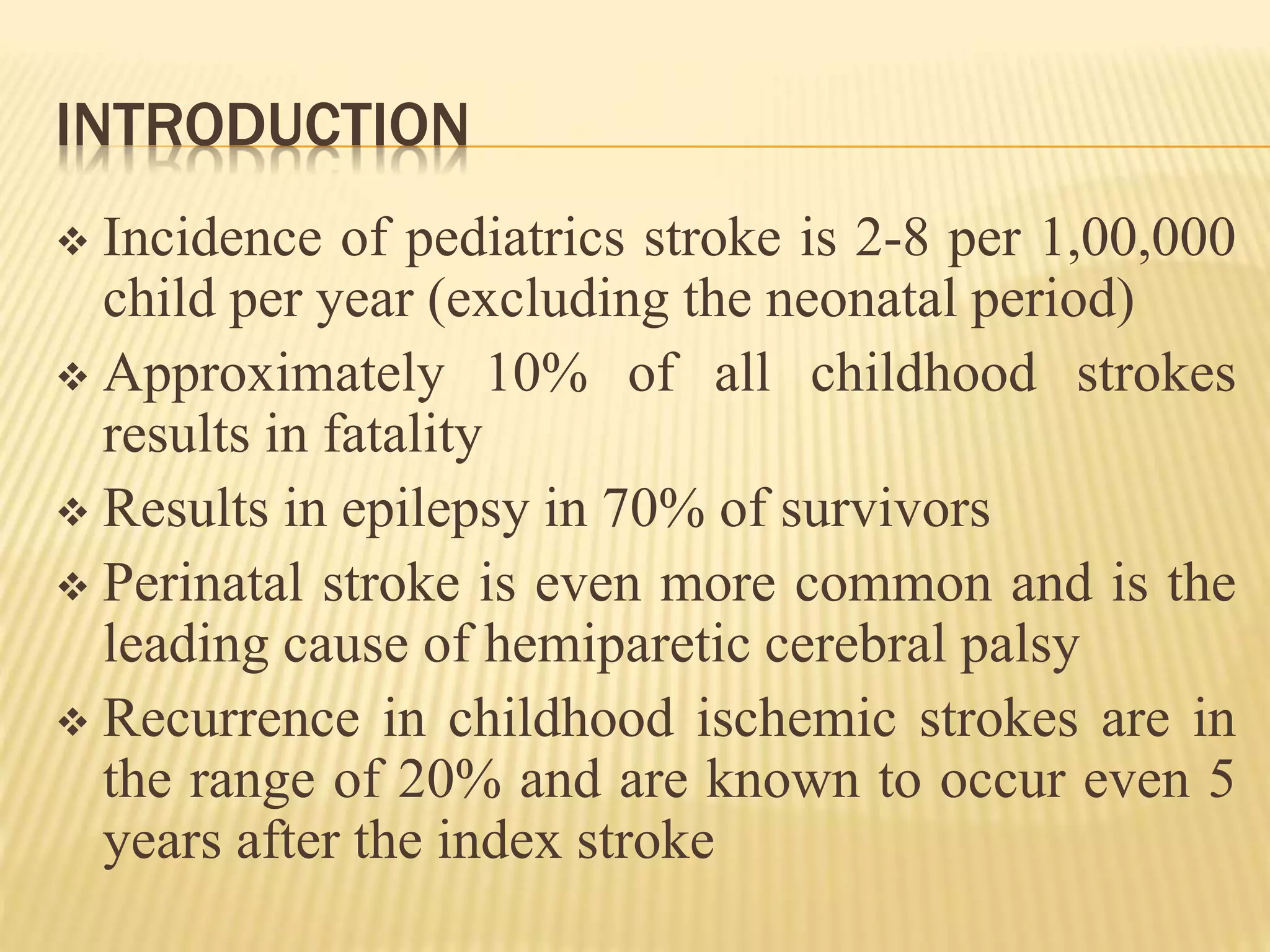 Approach to a child with acute stroke | PPTX