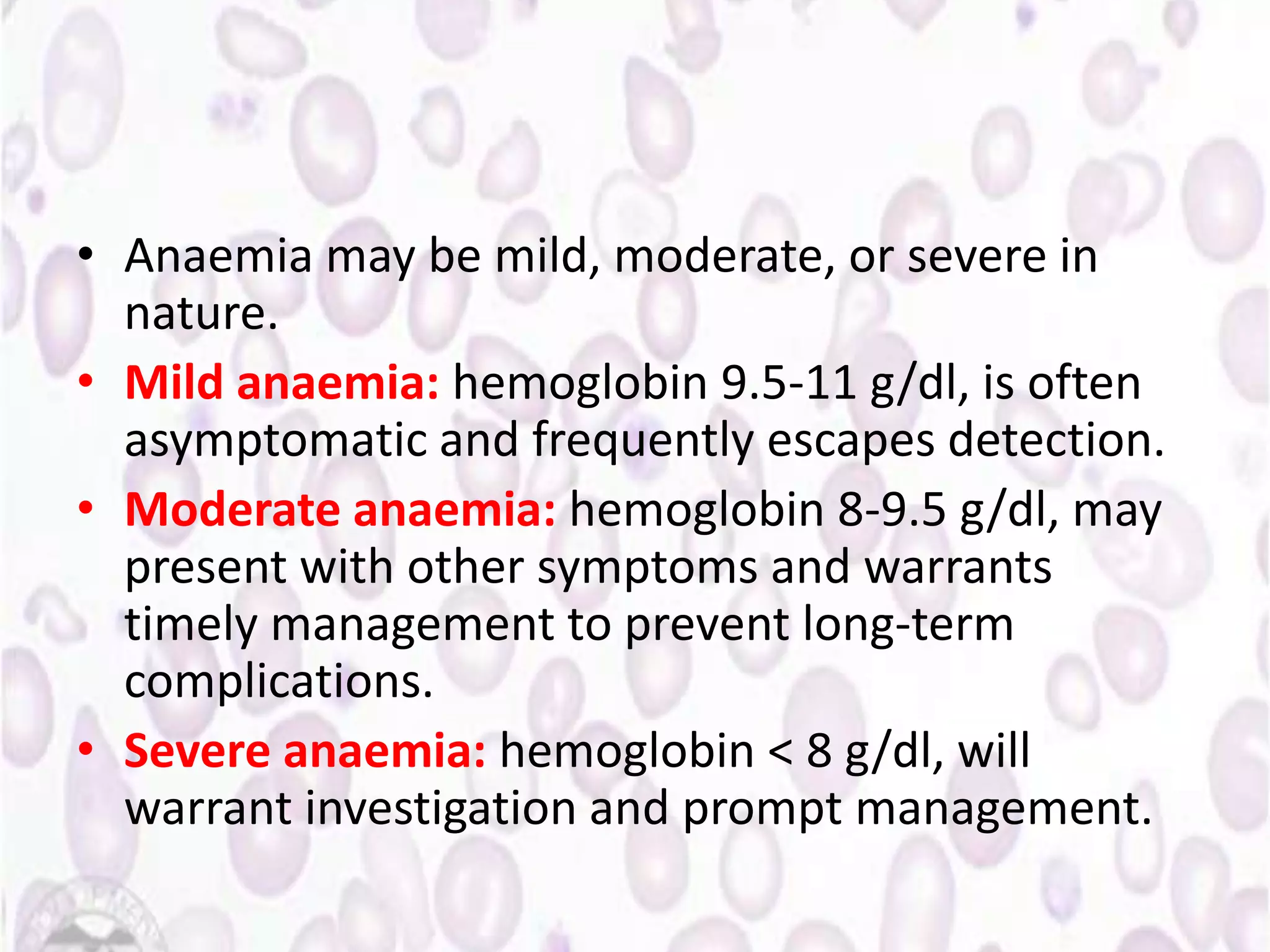 a child with anaemia - an approach | PPTX