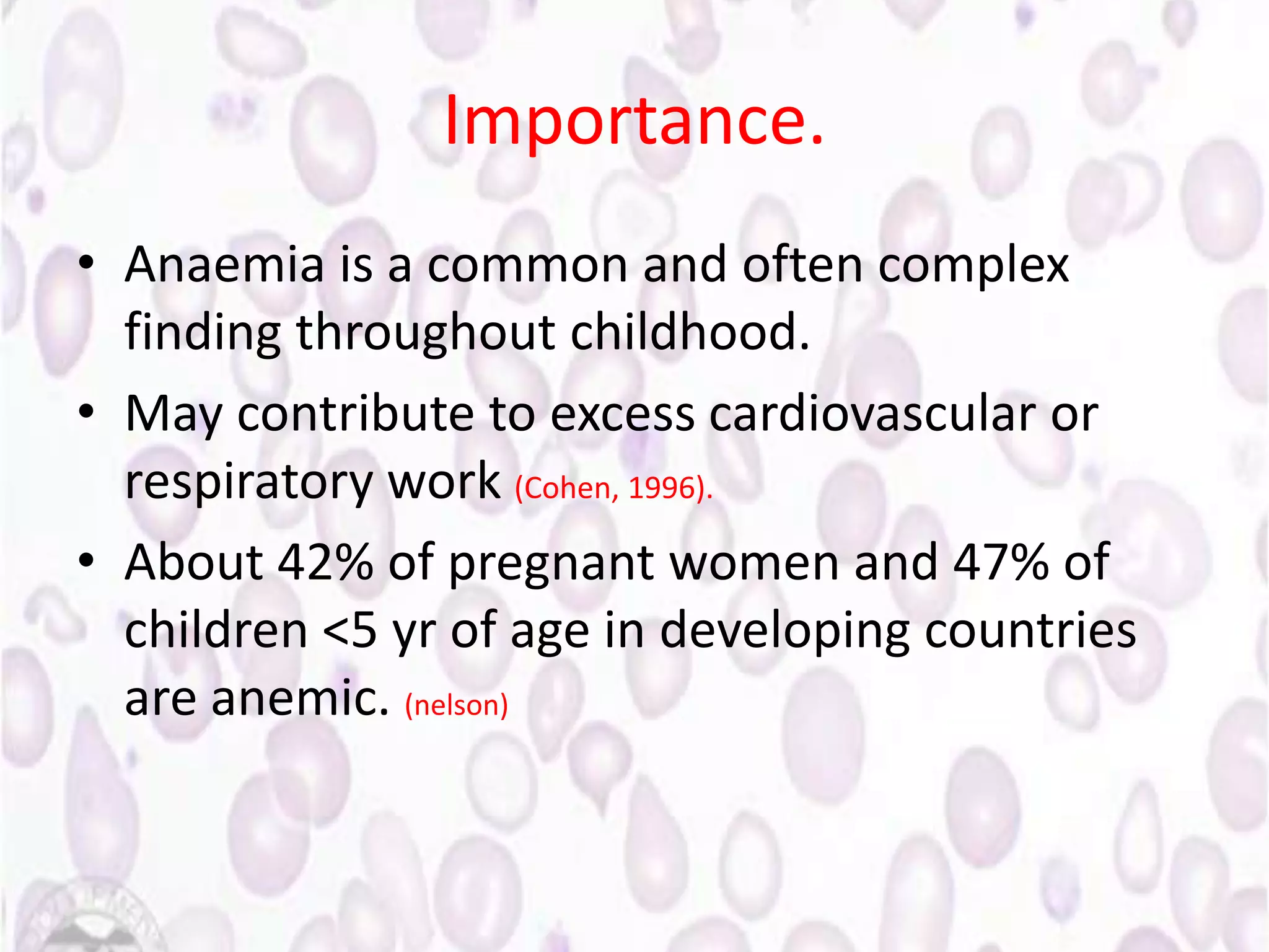 a child with anaemia - an approach | PPTX