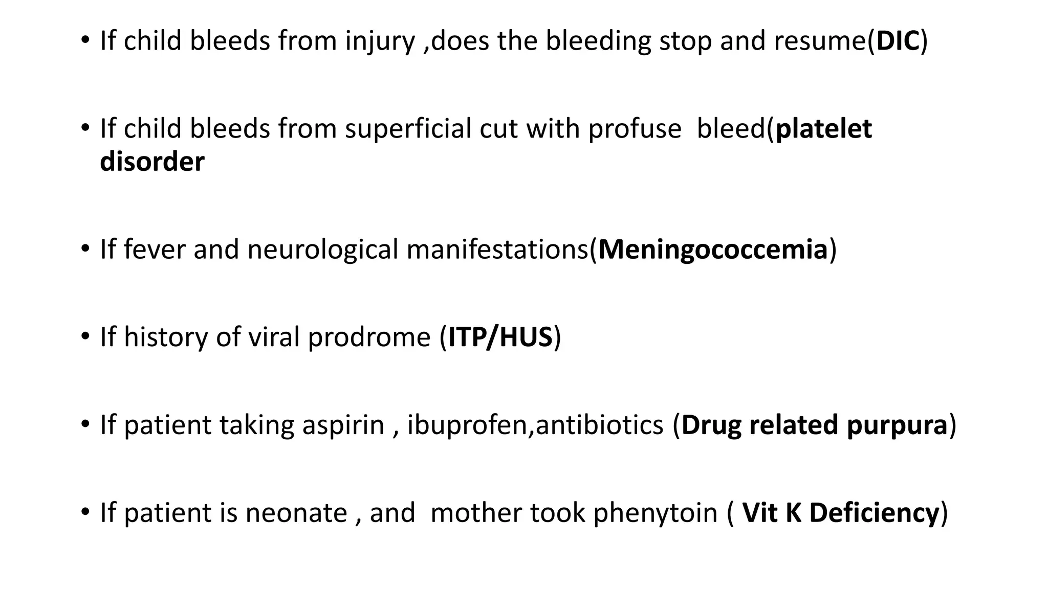 Approach to a child with bleeding disorder | PPTX