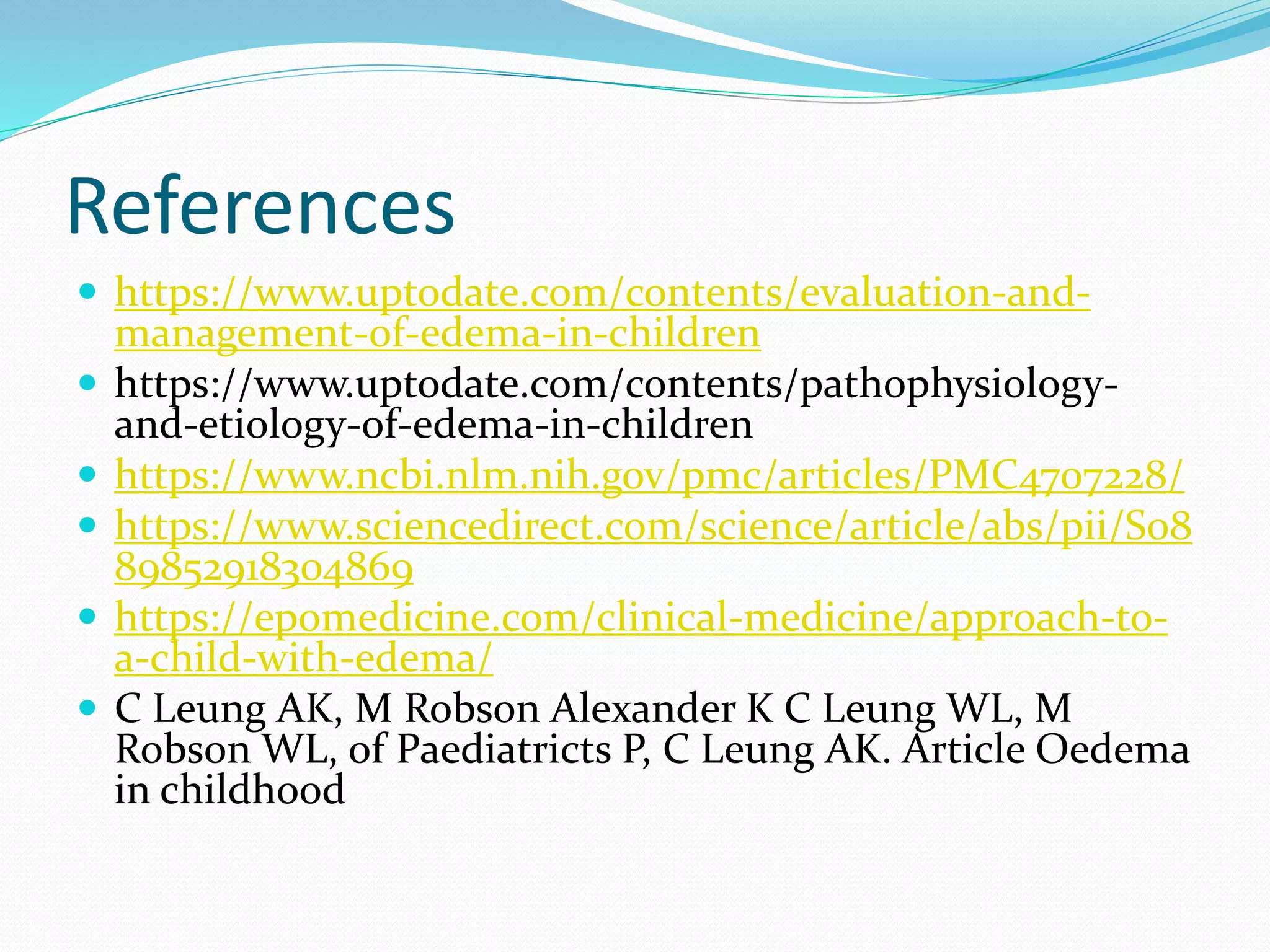 Approach to a child with edema | PPTX