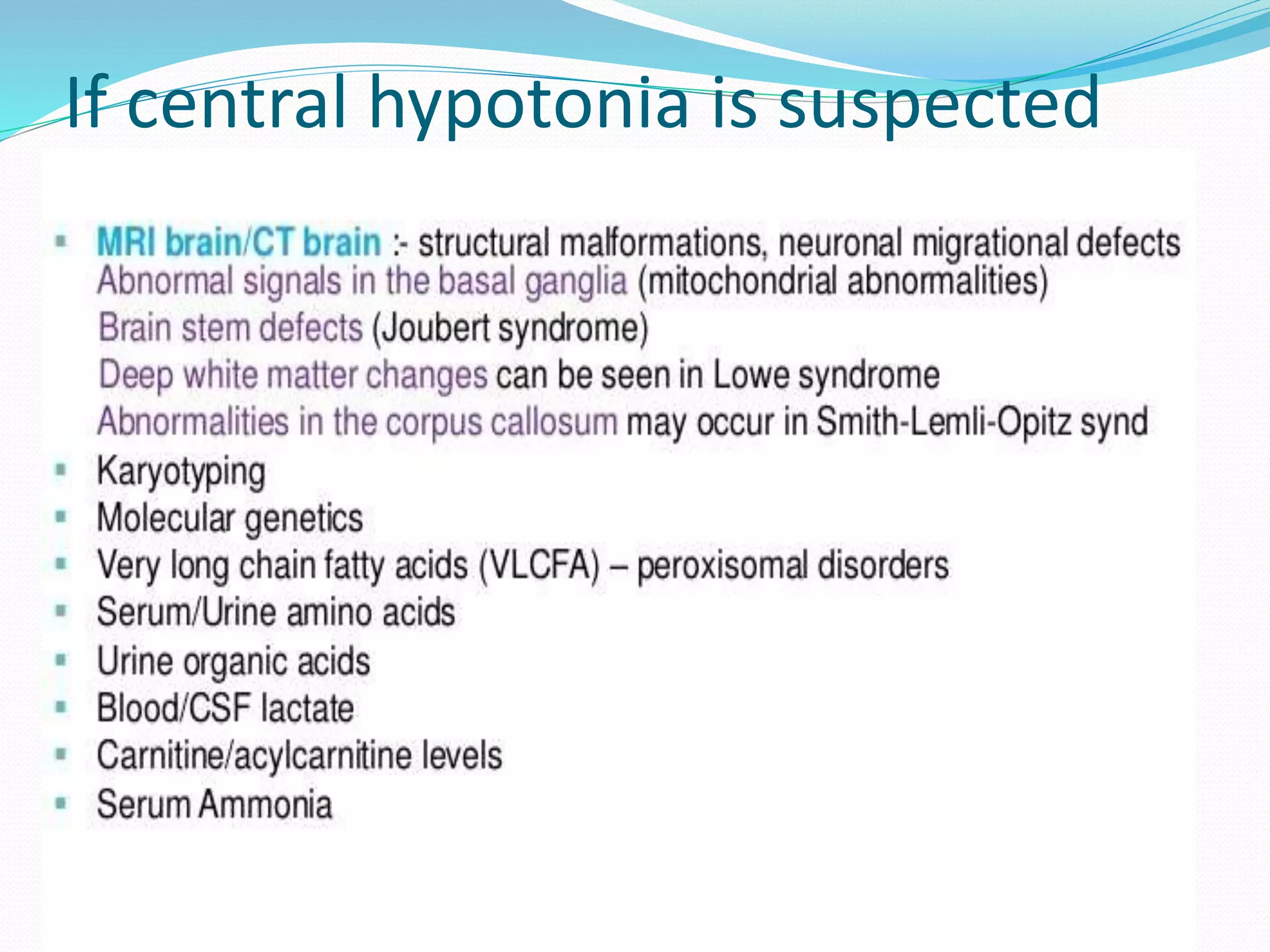 Approach to a child with hypotonia | PPTX
