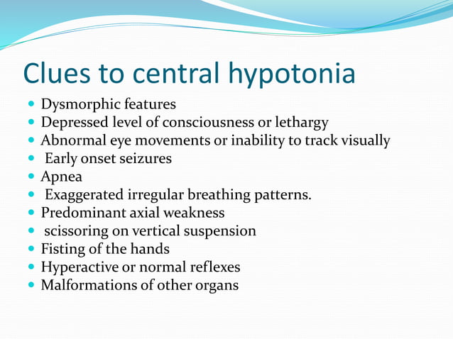 Approach to a child with hypotonia | PPTX | Pregnancy | Reproductive Health