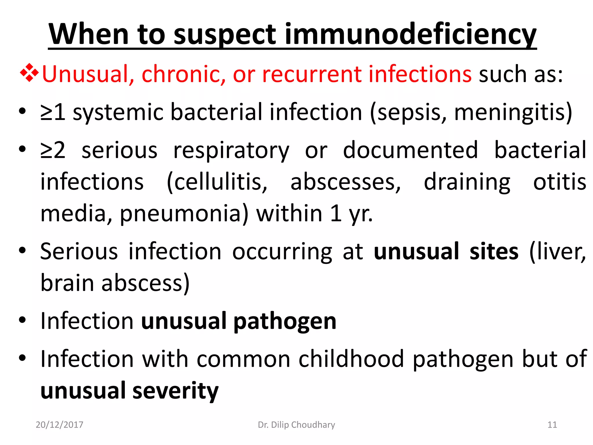 Approach to a child with suspected Immunodeficiency | PPTX