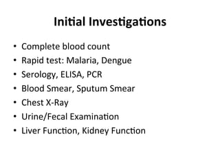 Approach to acute febrile illness | PDF