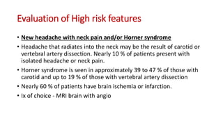 Approach to acute headache | PPTX
