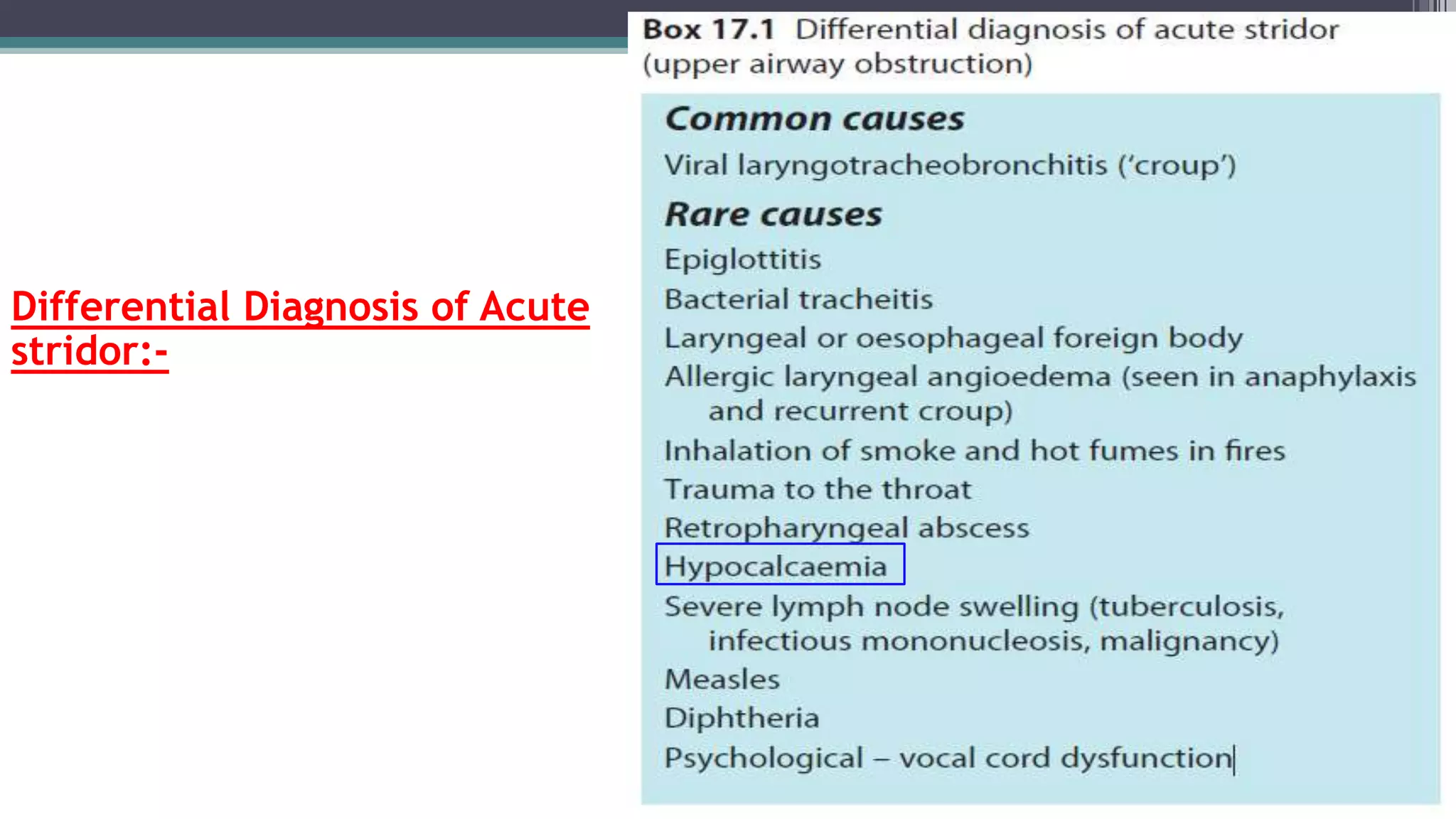 Approach to Acute infective upper airway obstruction (infective stridor ...