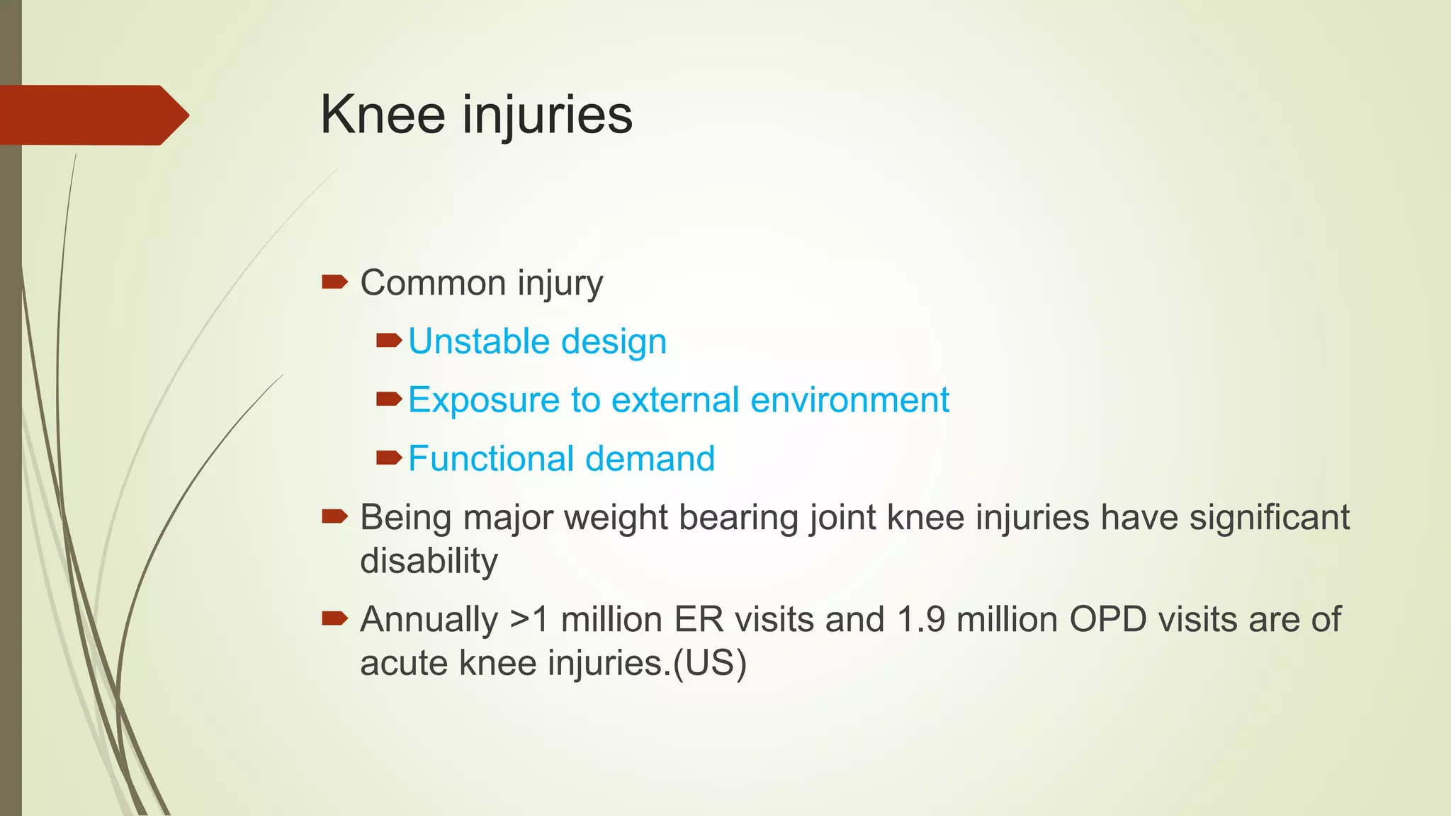 Approach to acute knee injuries (knee injury) | PPTX