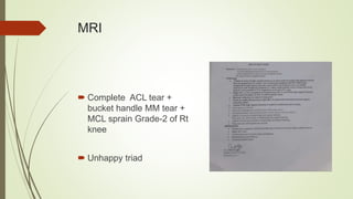 Approach to acute knee injuries (knee injury) | PPTX
