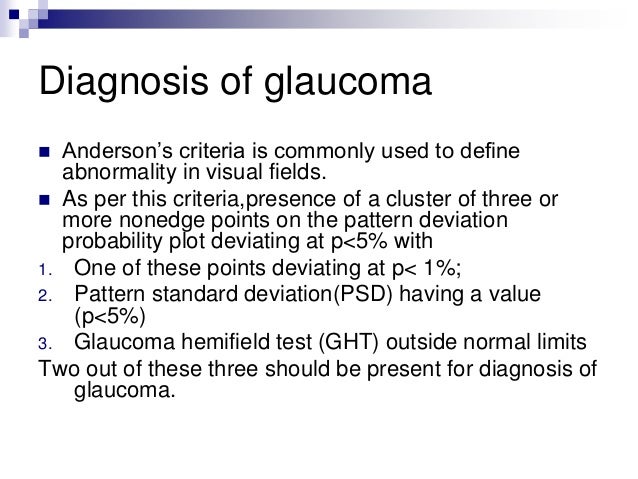 Approach to a glaucoma