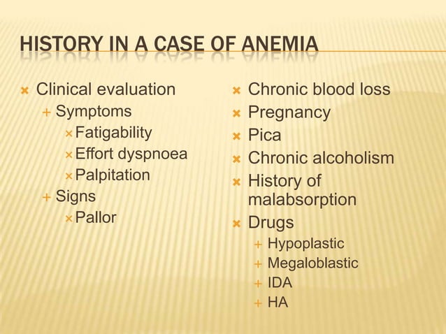 Approach to anaemia | PPTX