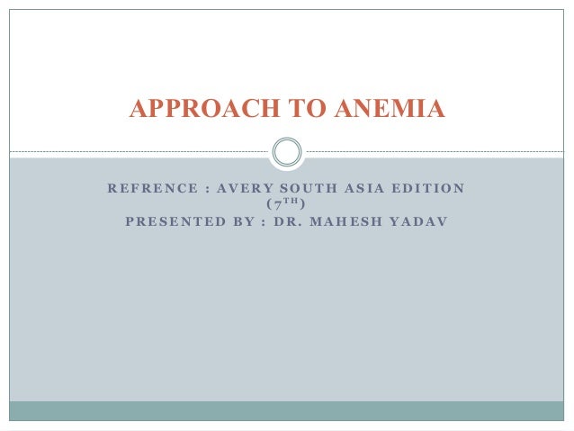 Approach to anemia