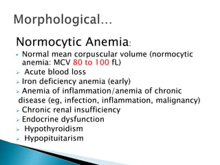 Approach to anemia | PPTX