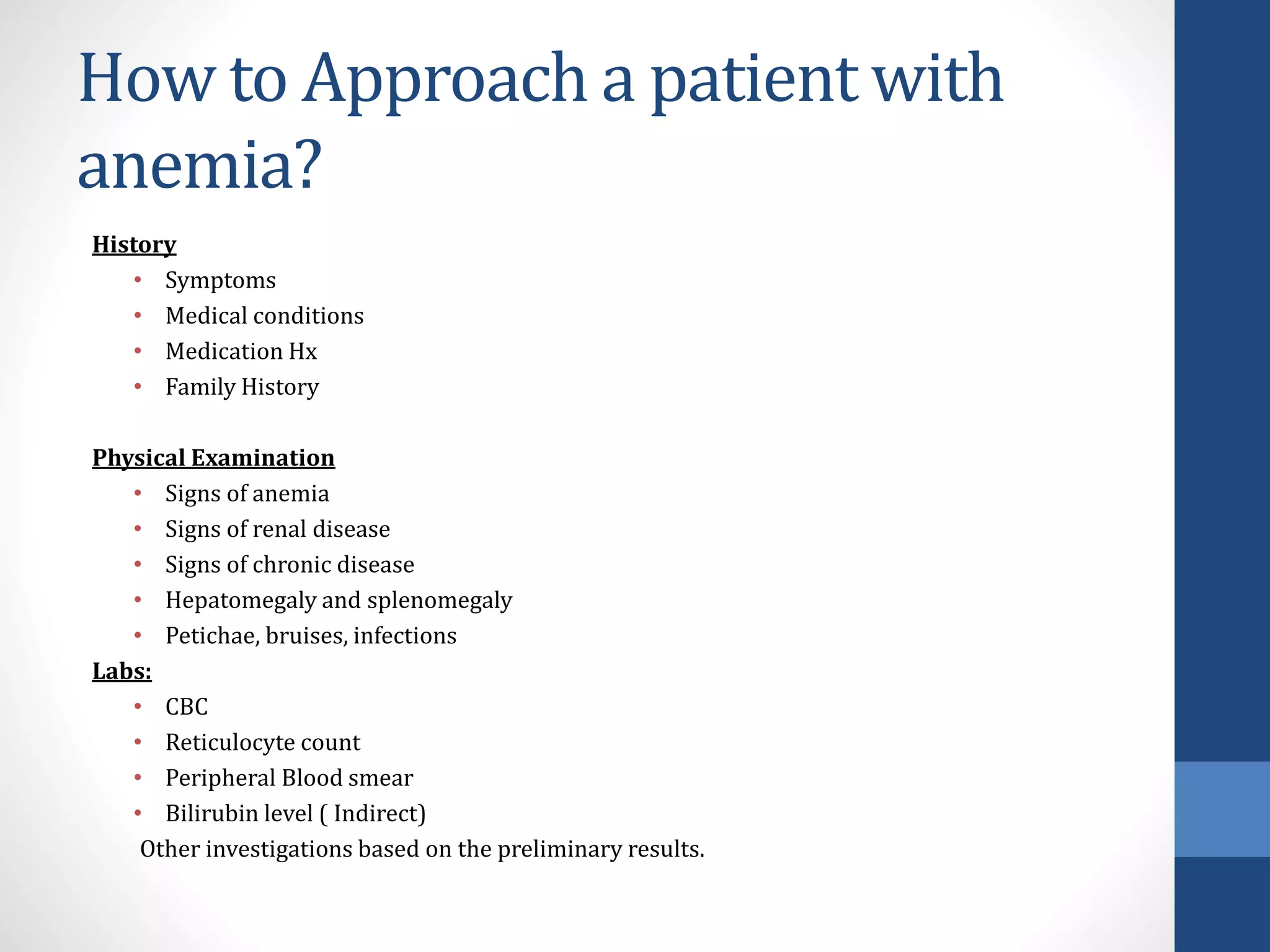 Approach to anemia | PPTX