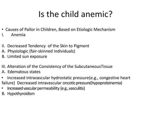 Approach to anemia in children | PPTX | Blood Disorders | Diseases and ...