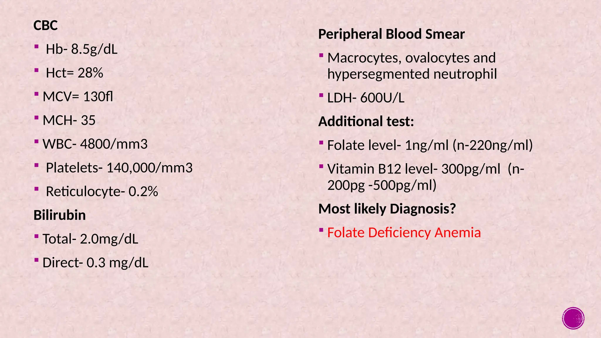 approach to anemia in children-undergraduates lecture | PPT