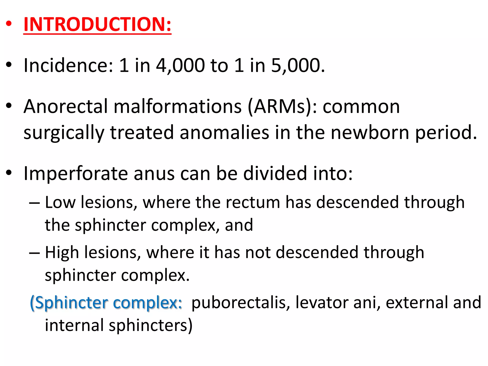 Approach to Ano Rectal Malformations - Dr Padmesh - Neonatology | PPTX