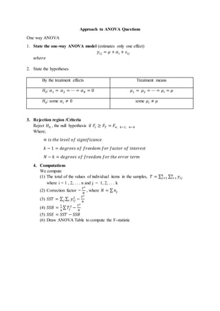 Approach to anova questions | DOCX