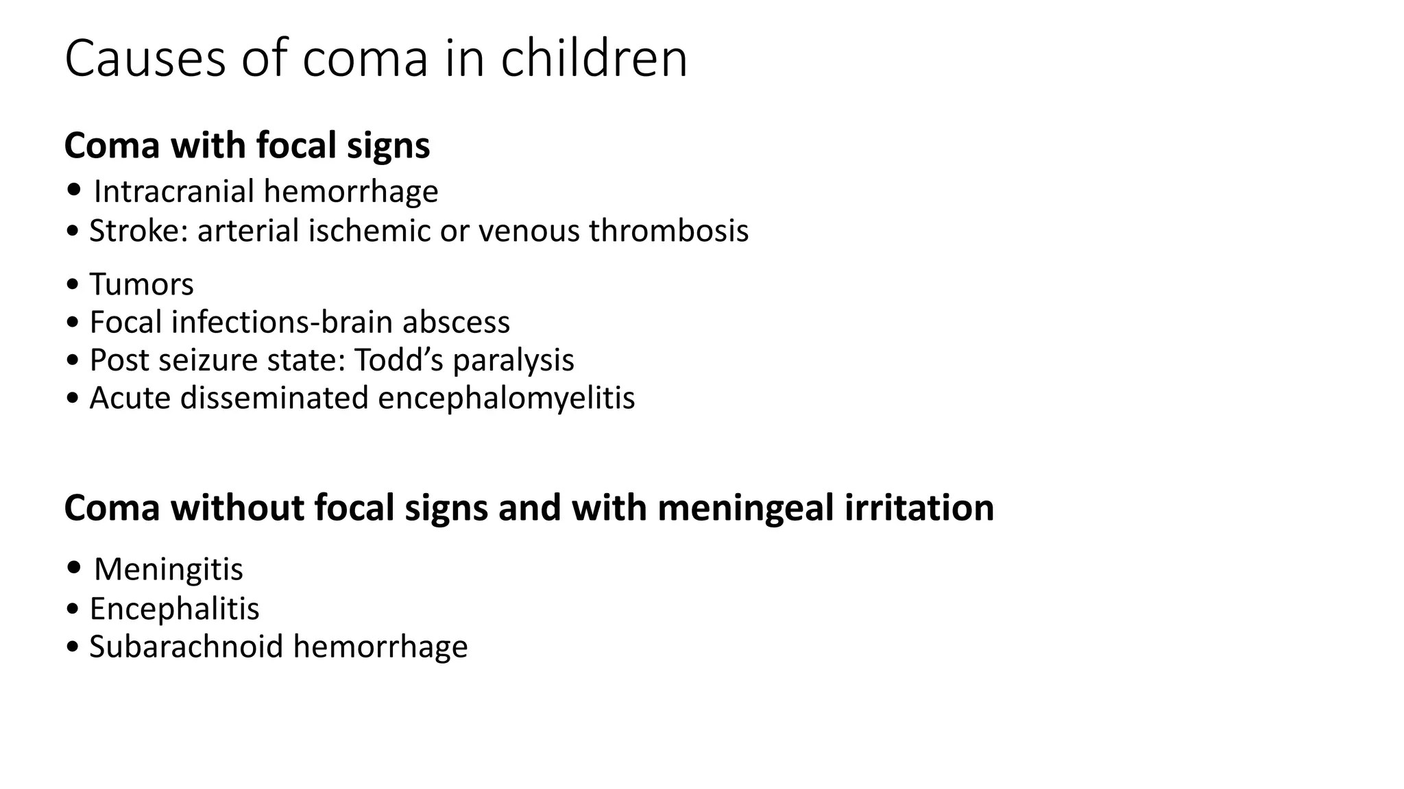 Approach to an unconcious child | PPTX