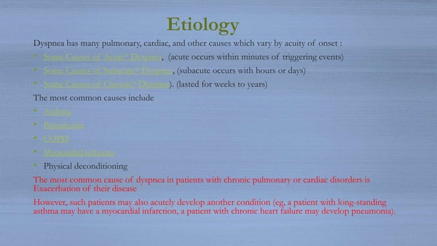 Approach to a patient of dyspnea | PPTX