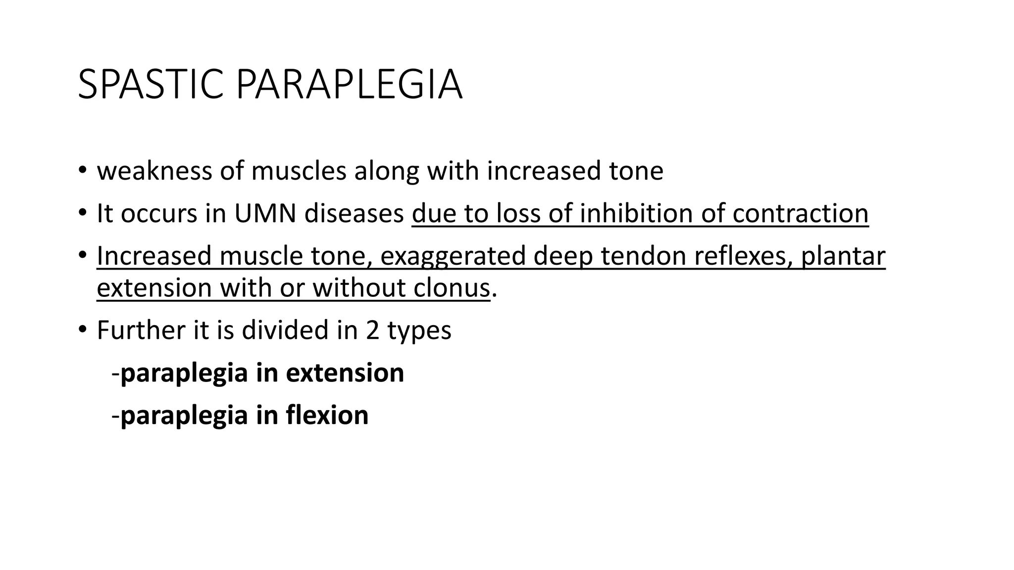 Approach to a patient of spastic paraplegia | PPTX