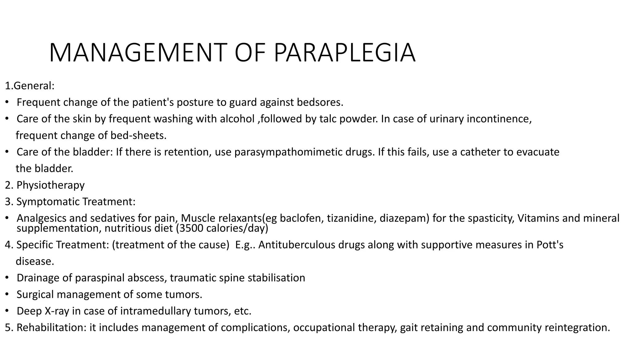 Approach to a patient of spastic paraplegia | PPTX
