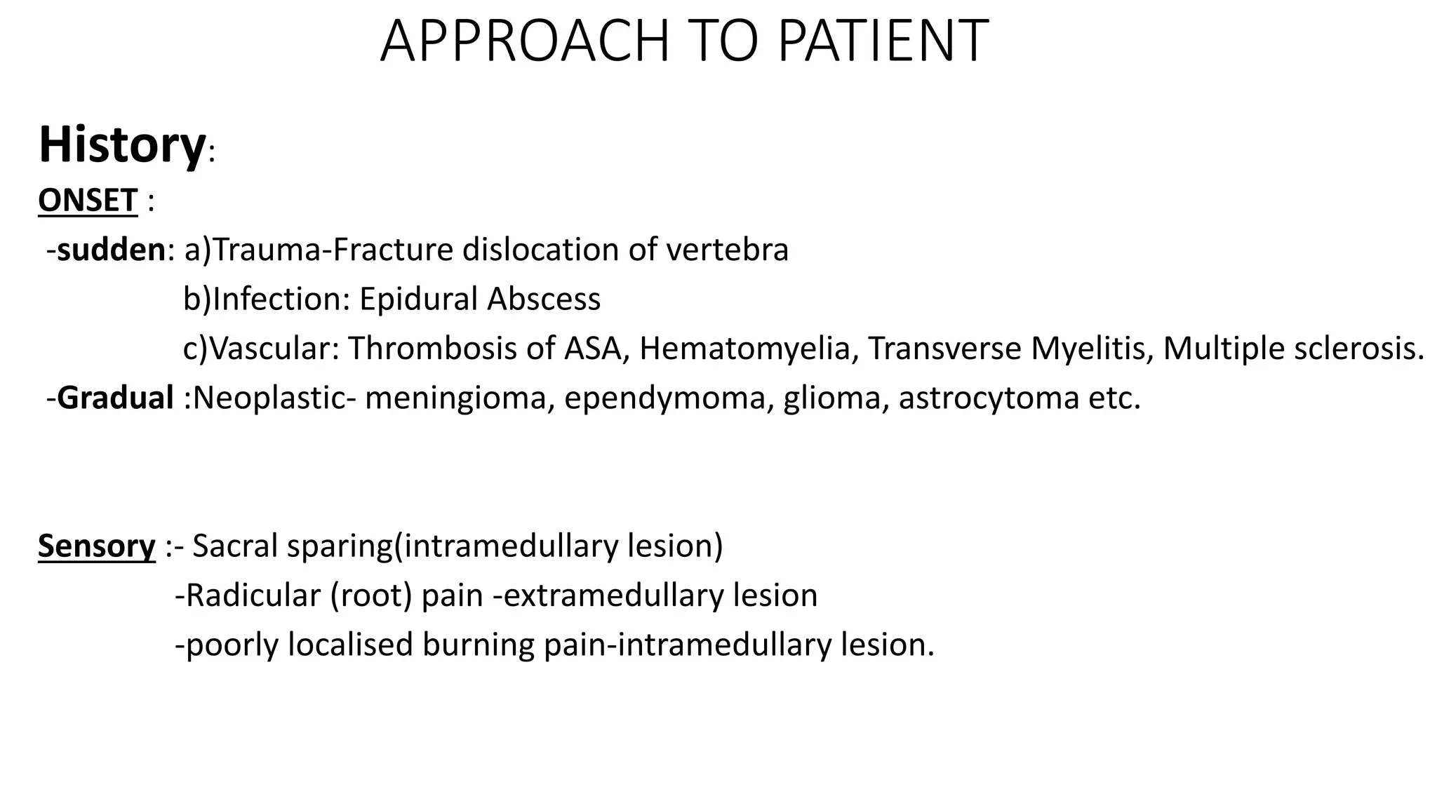 Approach to a patient of spastic paraplegia | PPTX