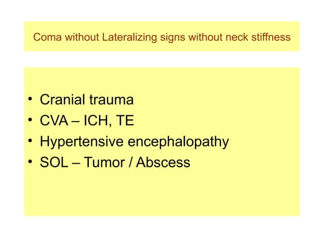 Presentation on approach to a patient with Coma | PPT