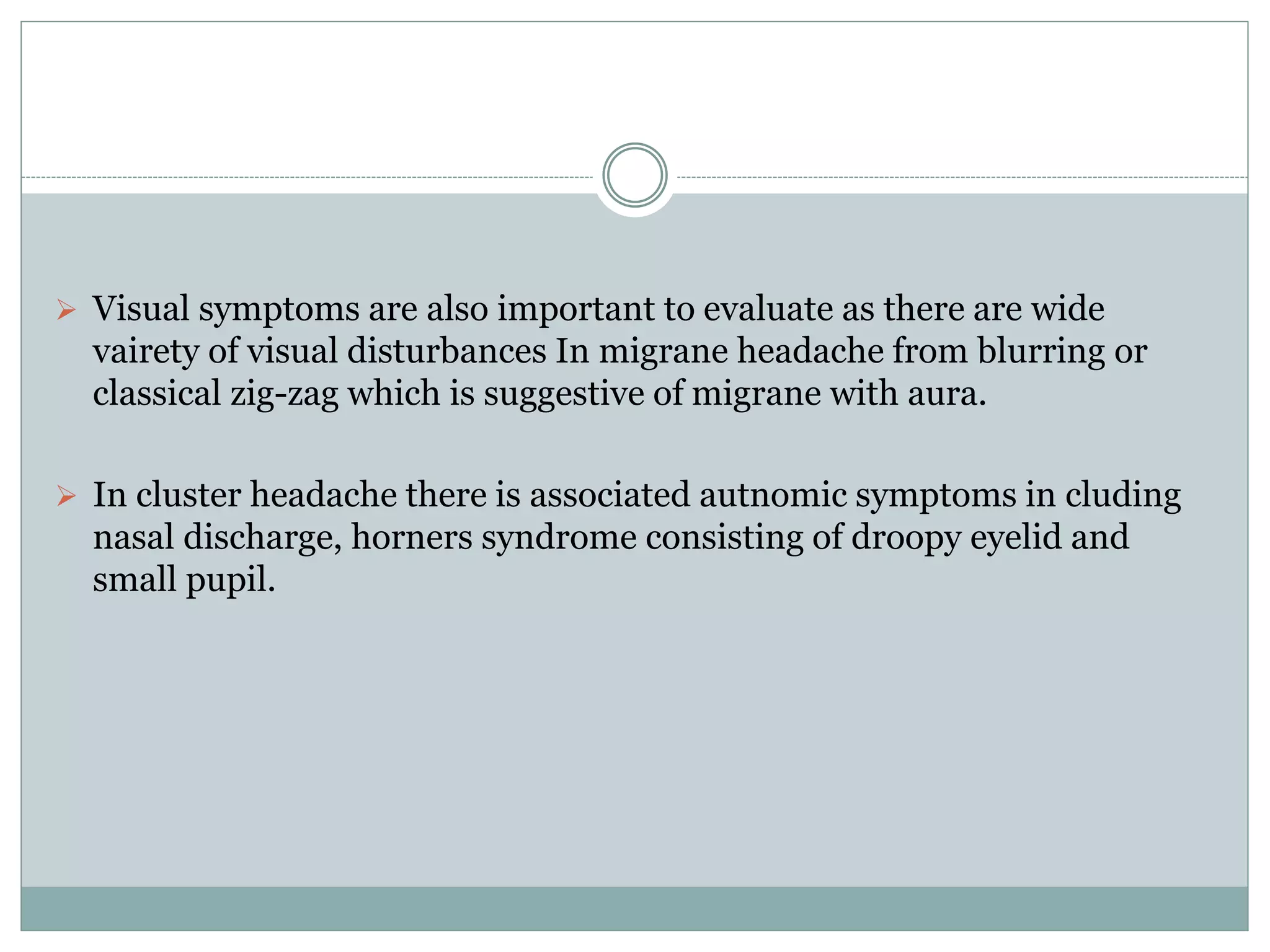 Approach to a patient with headache | PPTX