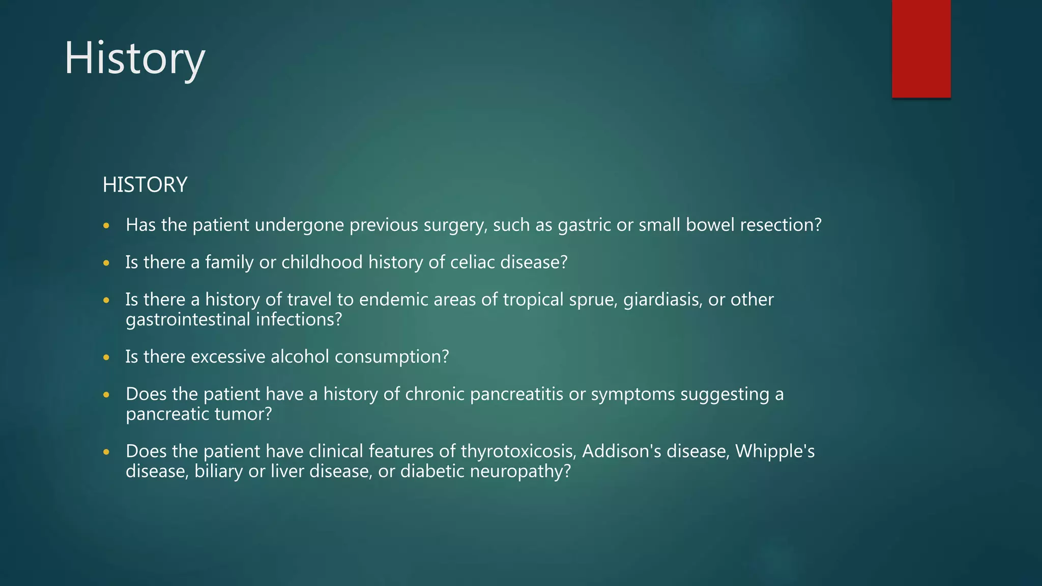 Approach to a patient with malabsorption | PPTX