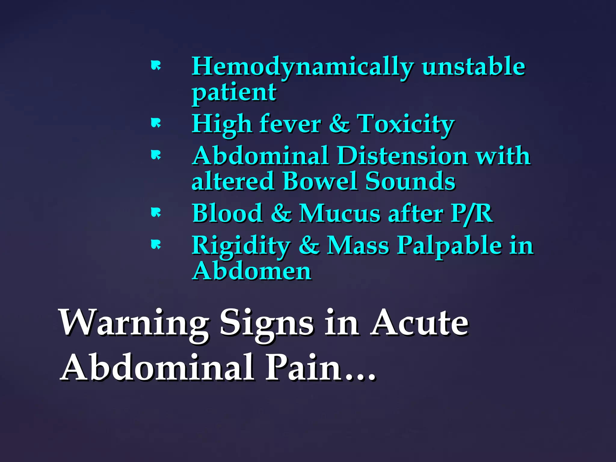 Approach to a patient with pain abdomen 1 | PPT