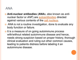 Approach to a patient with positive ana levels (2) | PPTX