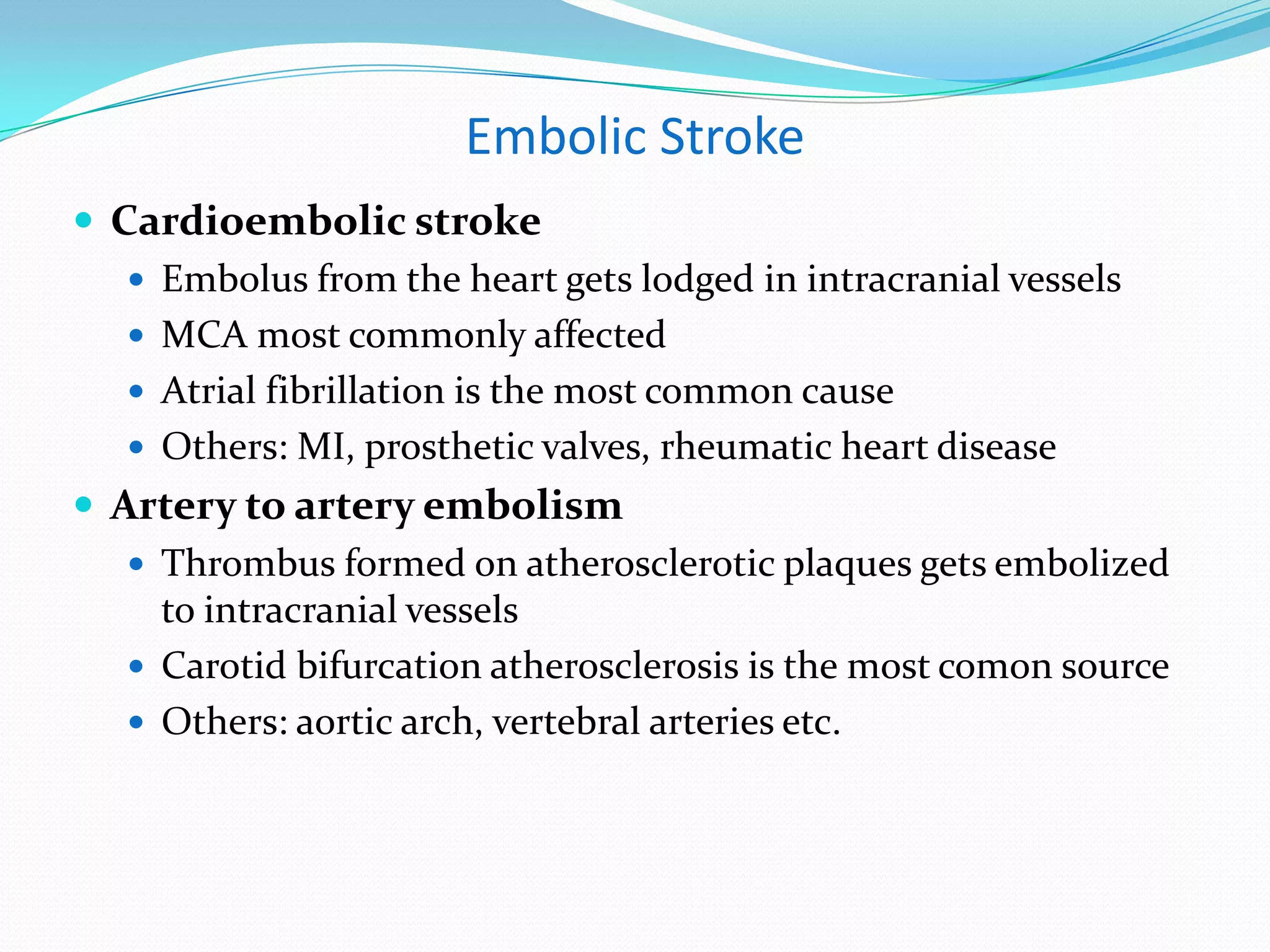 Approach to a patient with stroke - Pathophysiology of stroke | PPTX