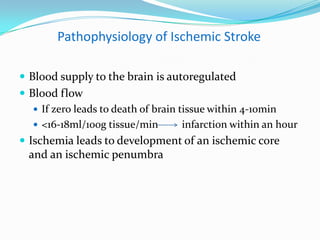 Approach to a patient with stroke - Pathophysiology of stroke | PPTX