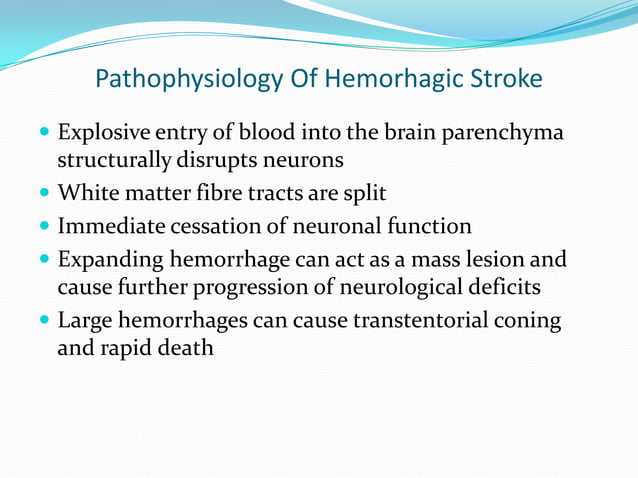 Approach to a patient with stroke - Pathophysiology of stroke | PPTX ...
